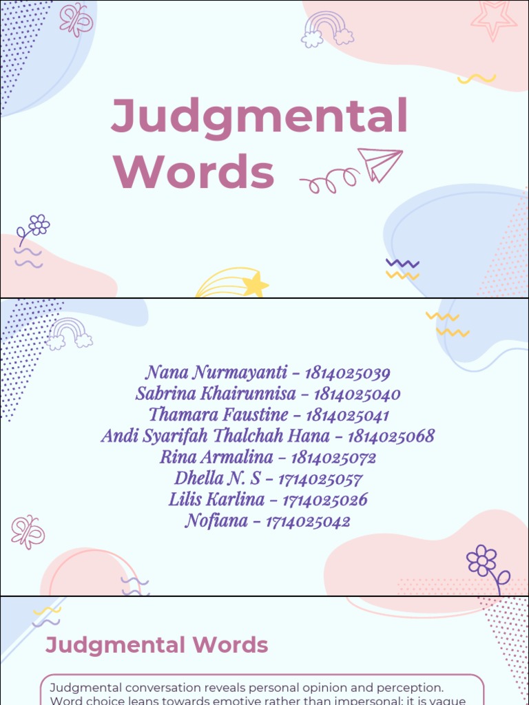Judgmental Words | PDF | Decision Making | Judgment (Law)