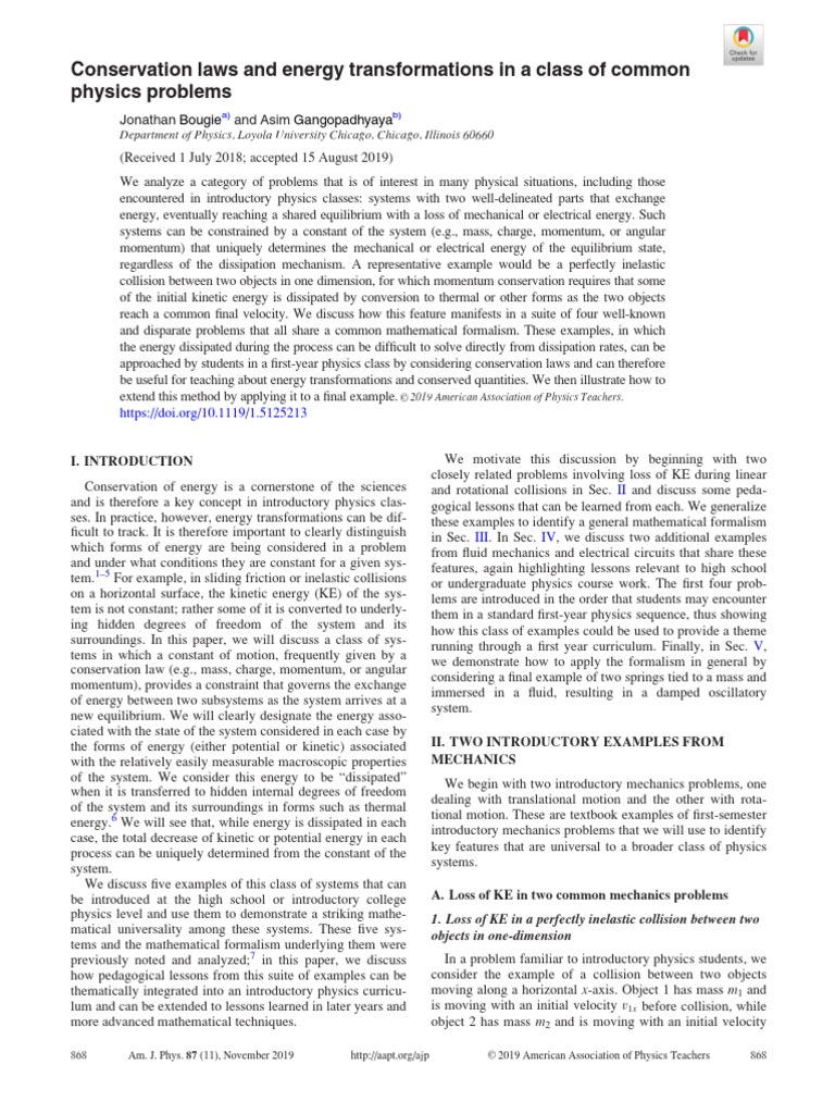 Conservation Laws and Energy Transformations | PDF | Collision | Momentum