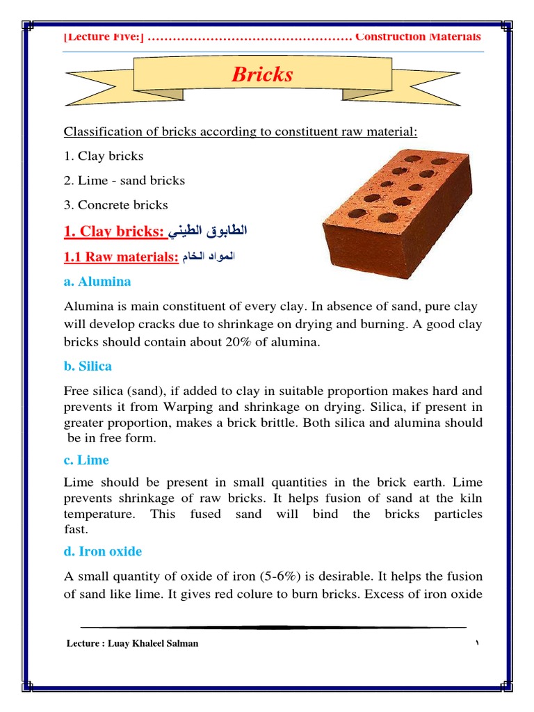 Clay Bricks | PDF | Lime (Material) | Brick