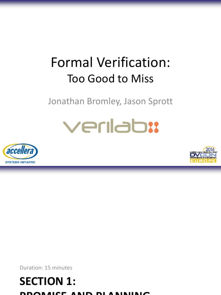 Formal Verification:: Too Good To Miss | PDF | Formal Verification ...