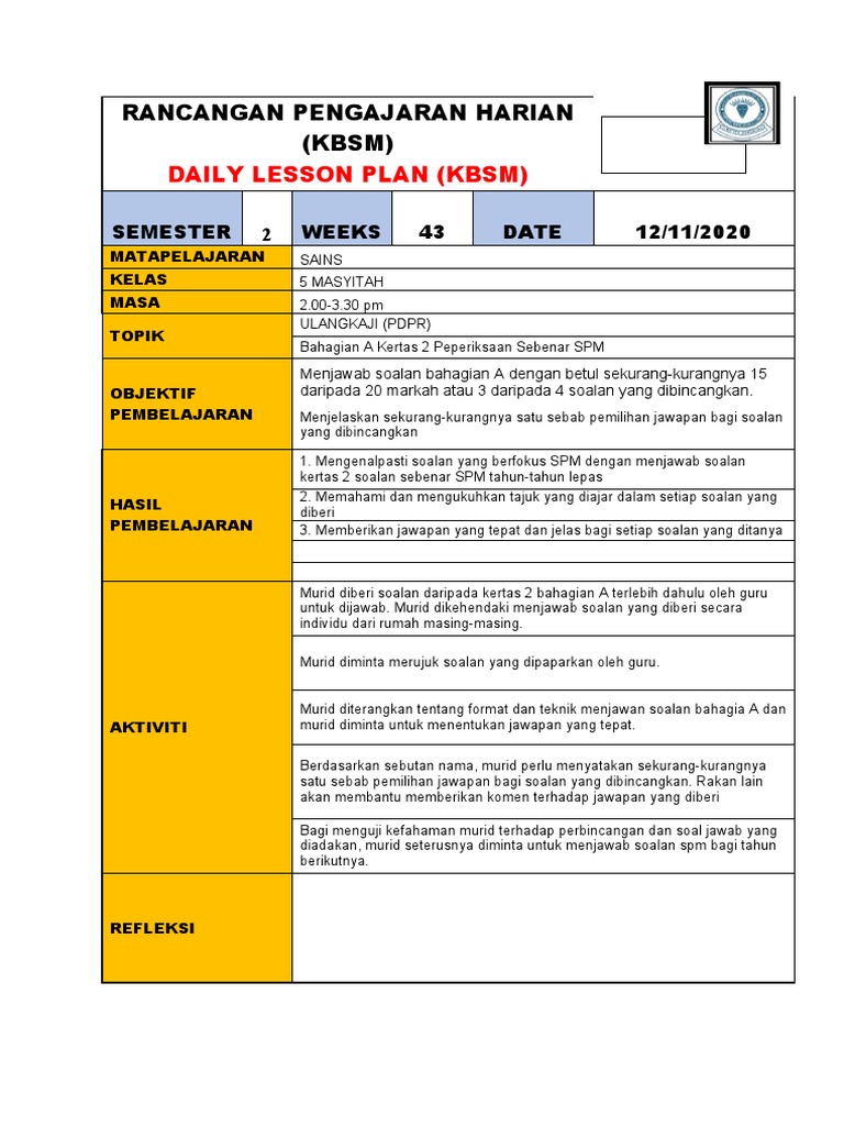 RPH 1211 Sains 5M | PDF