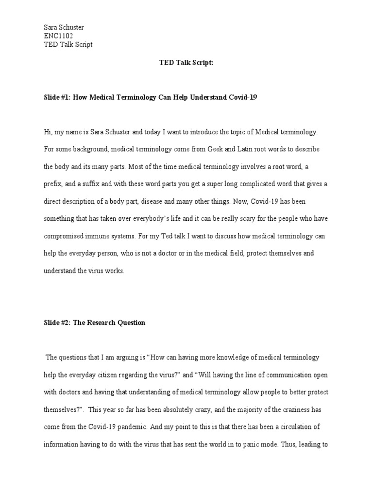 Ted Talk Script | PDF | Knowledge | Communication