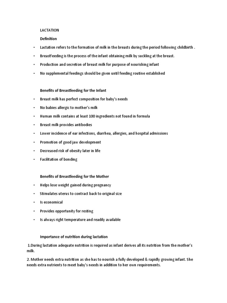 LACTATION | PDF | Breast Milk | Breastfeeding