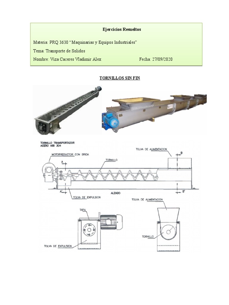 Tornillos Sin Fin | PDF | Tornillo | Materiales