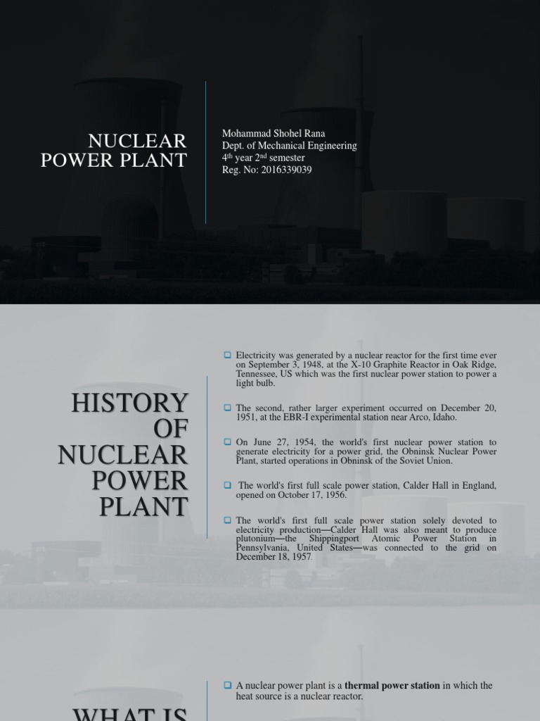 Nuclear Power Plant | PDF | Nuclear Reactor | Nuclear Fission