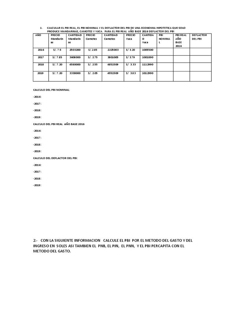 Calcular El Pbi Real | PDF