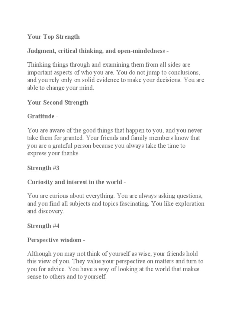 Character Strengths | PDF | Courage | Justice