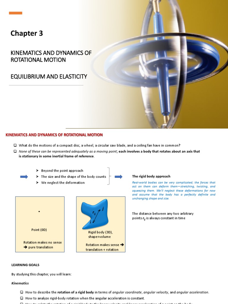 Kinematics and Dynamics of Rotational Motion Equilibrium and Elasticity | PDF | Rotation Around ...