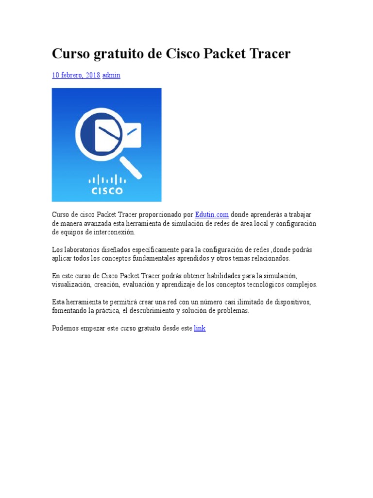 Curso Gratuito de Cisco Packet Tracer | PDF