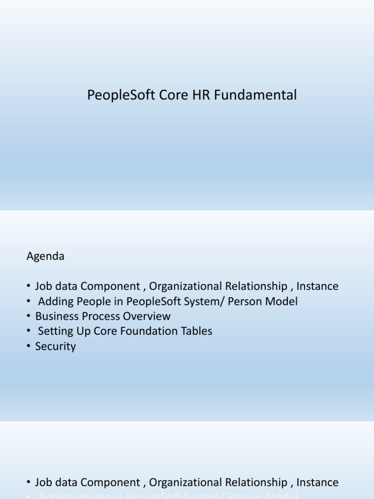 PeopleSoft HCM Core HR Fundamental | PDF | Information Science ...