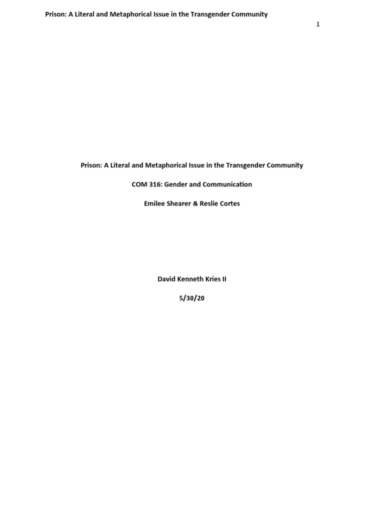 Com 316 Position | PDF | Transgender | LGBTQIA+ Studies