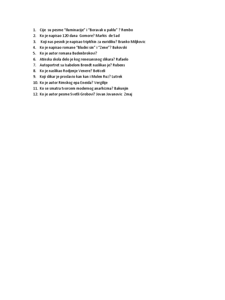 Potera Pitanja | PDF