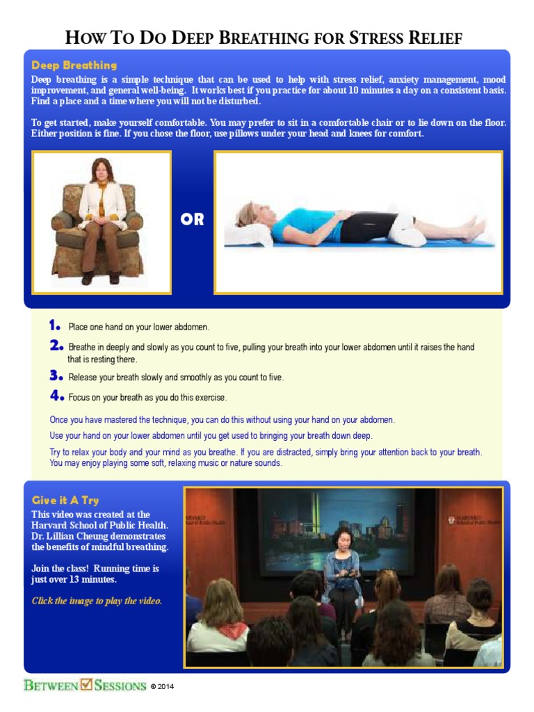 Deep Breathing for Stress Relief Guide | PDF | Career & Growth | Self ...