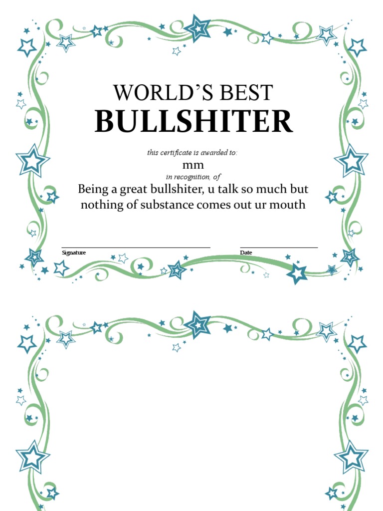 World'S Best: Bullshiter | PDF