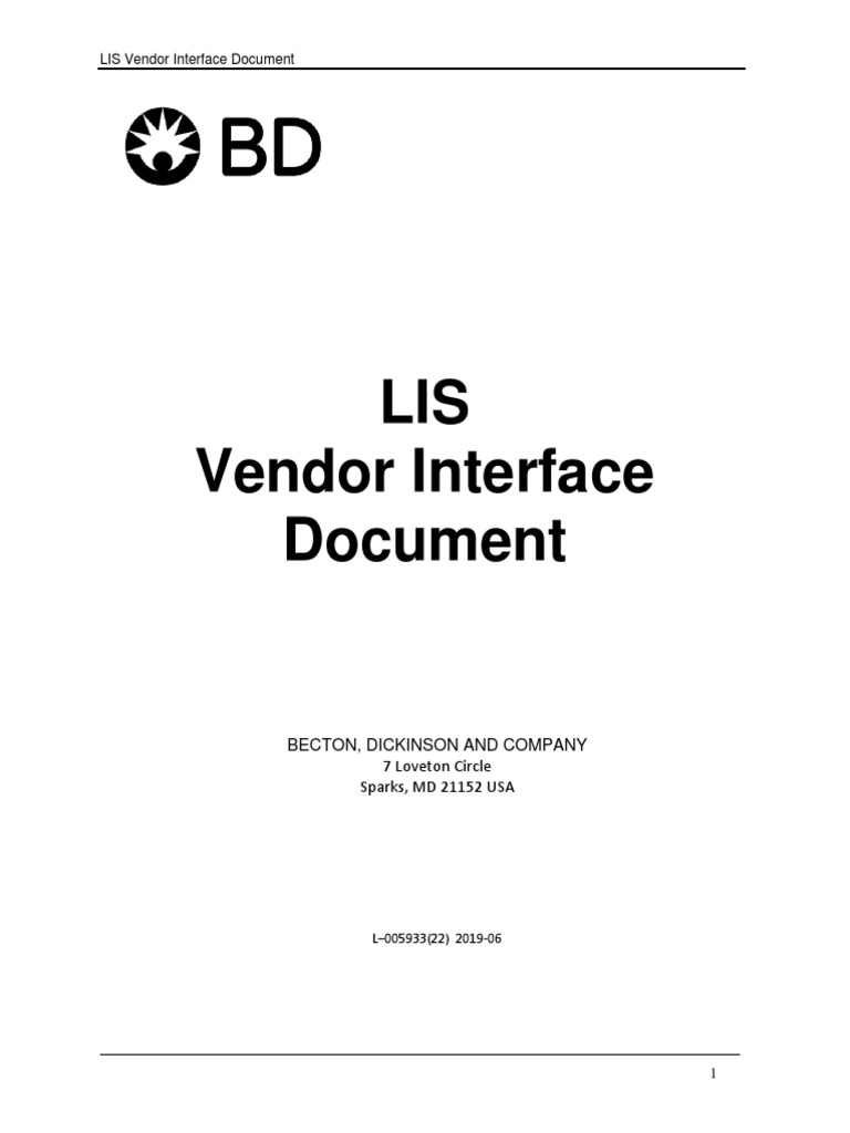 Becton Dickinson | PDF | Specification (Technical Standard) | Interface (Computing)