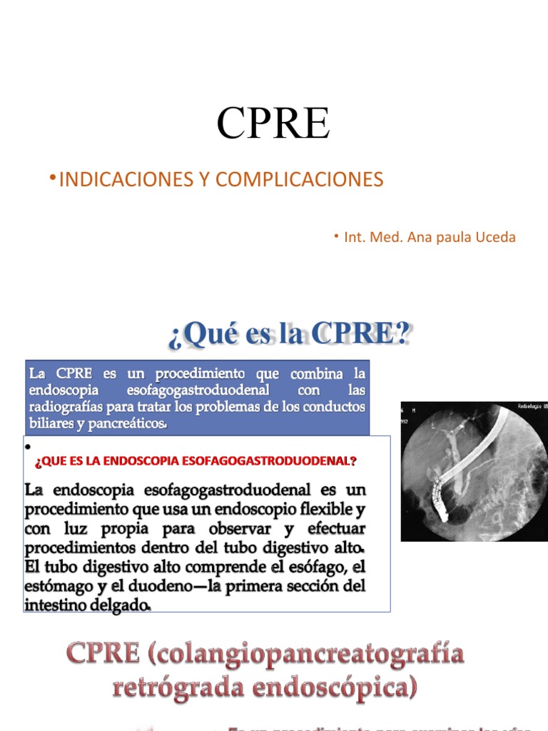 Cpre Indicaicones y Complicaciones | PDF | Sistema digestivo humano | Bilis