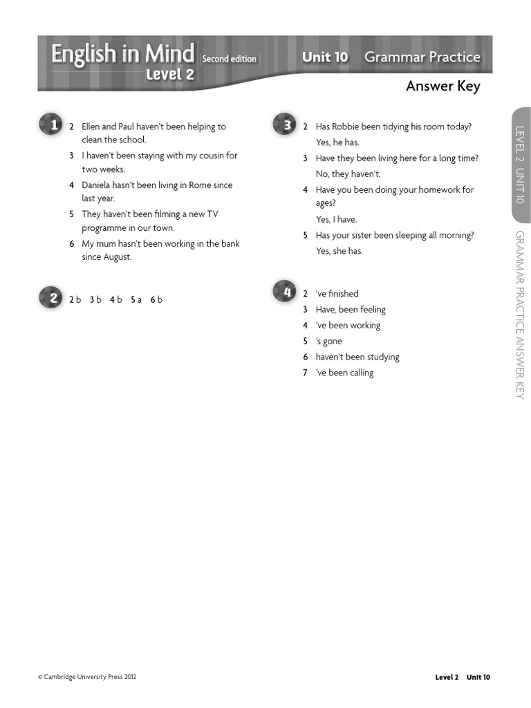Level 2: Unit 10 Grammar Practice | PDF