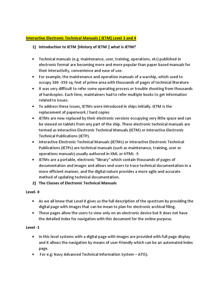 Interactive Electronic Technical Manuals Service PDF | PDF | Hyperlink | Databases