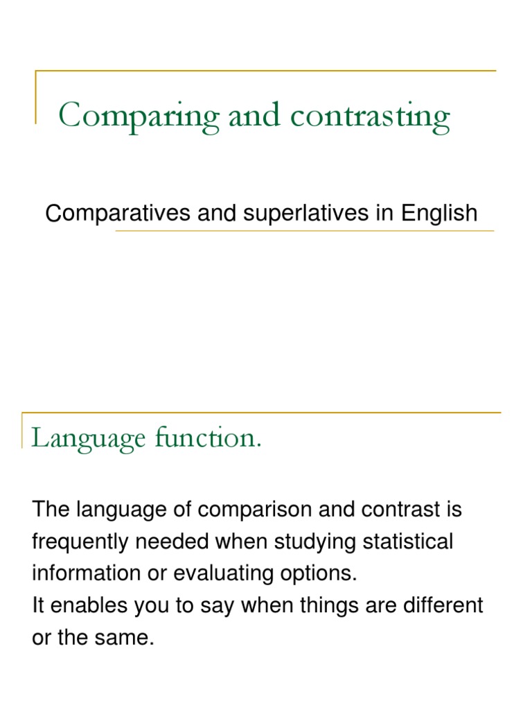 Paring and Contrasting | PDF | Adjective | Adverb