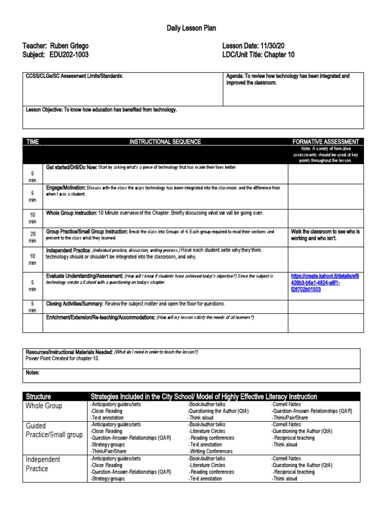 Lesson Plan | PDF | Lesson Plan | Educational Assessment