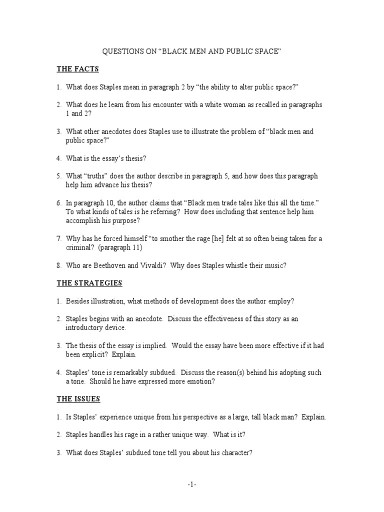 Analyzing "Black Men and Public Space" | PDF