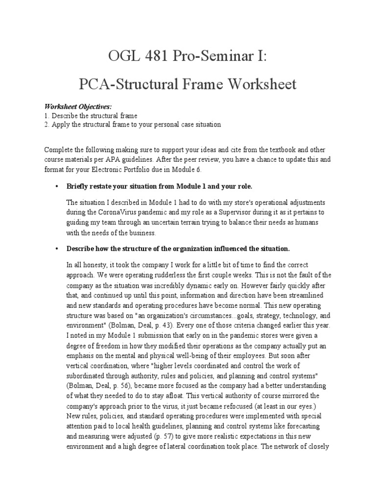 2 Structural Frame Worksheet | PDF | Business