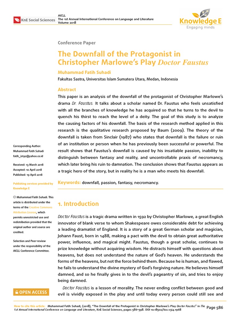 The Downfall of The Protagonist in Dr. Faustus | PDF | Passion (Emotion ...