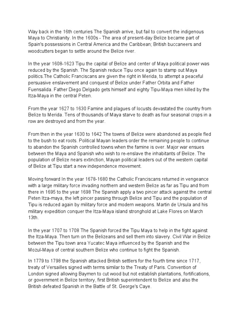 Naig - Timeline of Belize PDF | PDF | Belize | British Empire