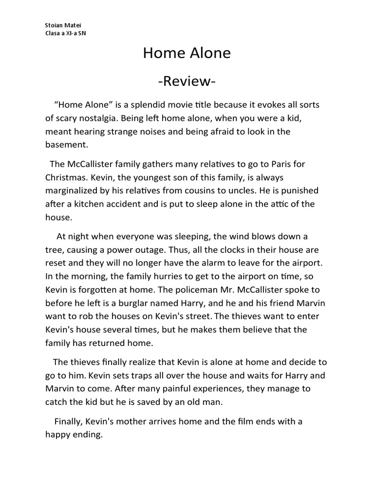 Home Alone: - Review | PDF