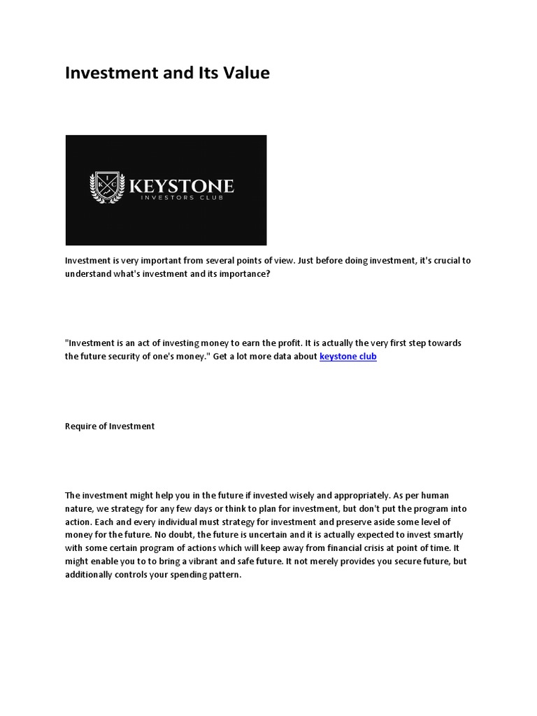 4 Keystone Investors Club | PDF | Commodity Markets | Investing