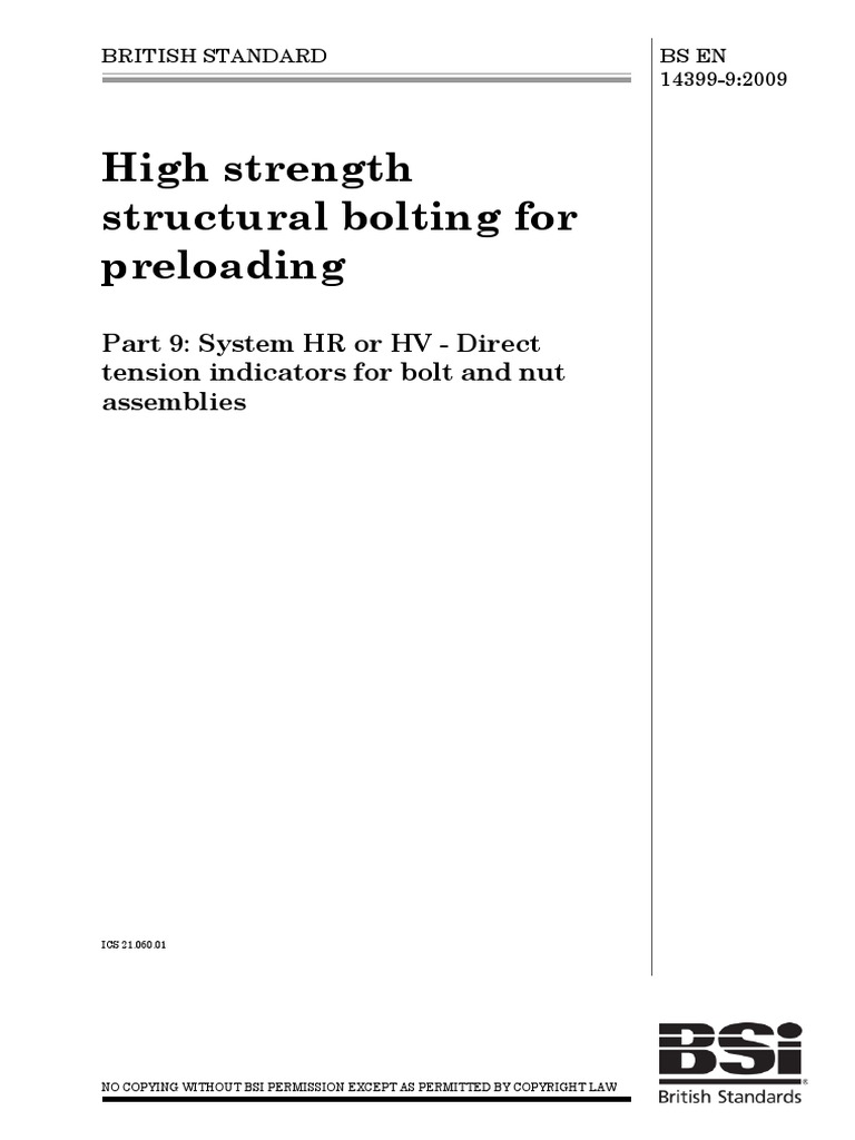 BS en 14399-9 2009 | PDF | Nut (Hardware) | Screw