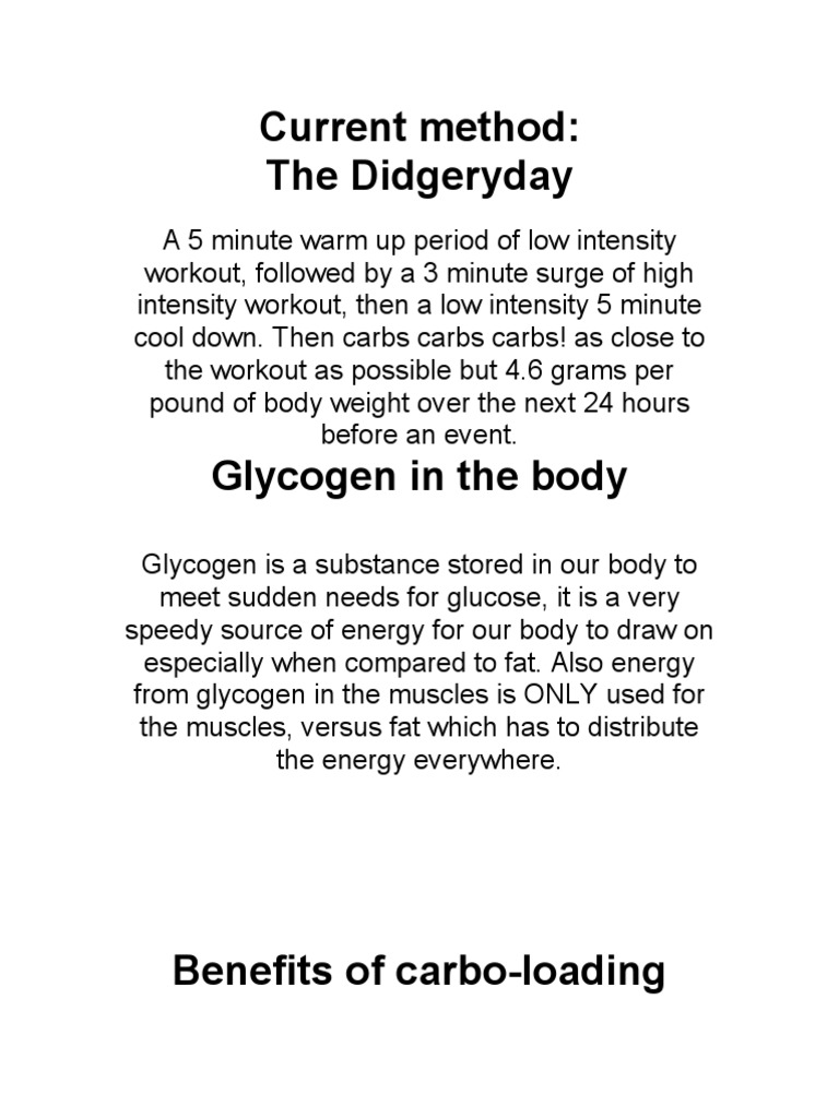 Glycogen and Carbo-Loading for Athletes | PDF
