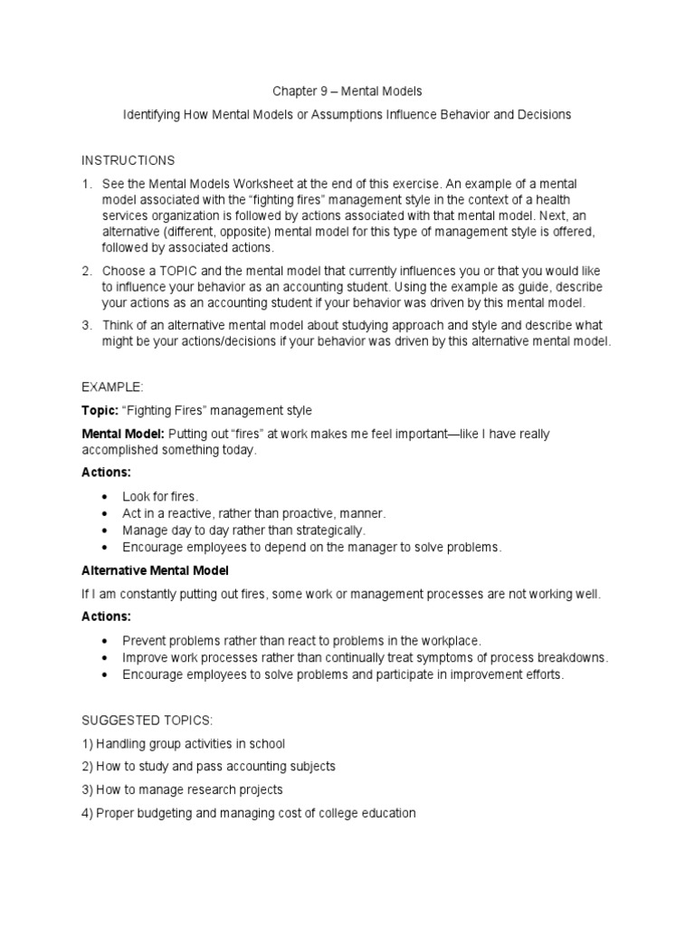 Chapter 9 - Mental Models | PDF