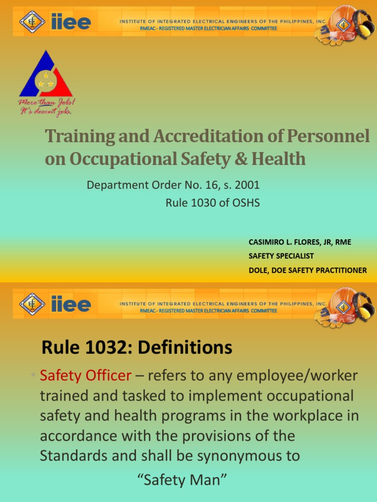 Training and Accreditation of OSH | PDF | Electrician | Occupational ...