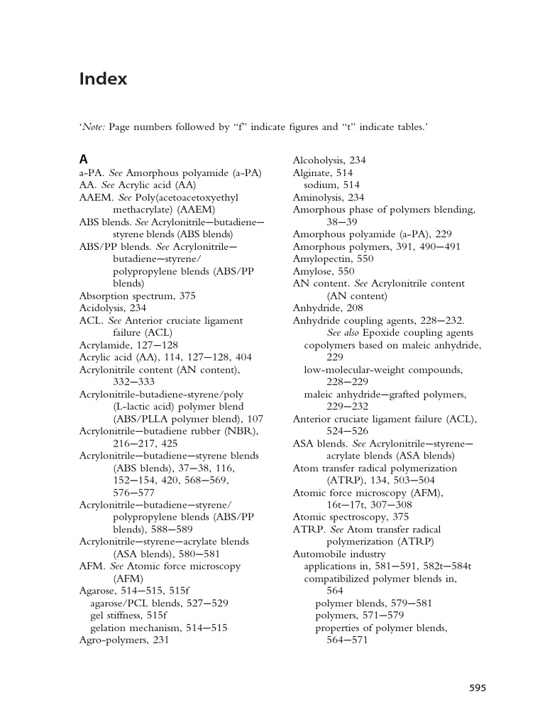 Index - 2020 - Compatibilization of Polymer Blends PDF | PDF ...