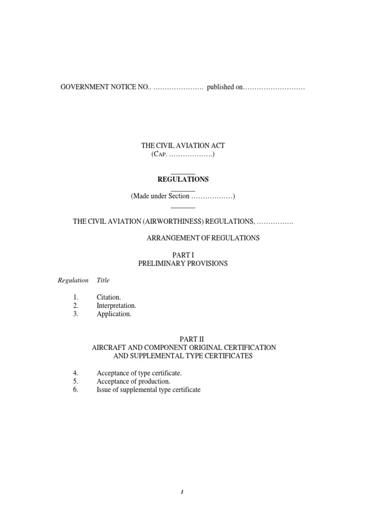 Airworthiness Certificate Regulations | PDF | Aircraft | Aerospace