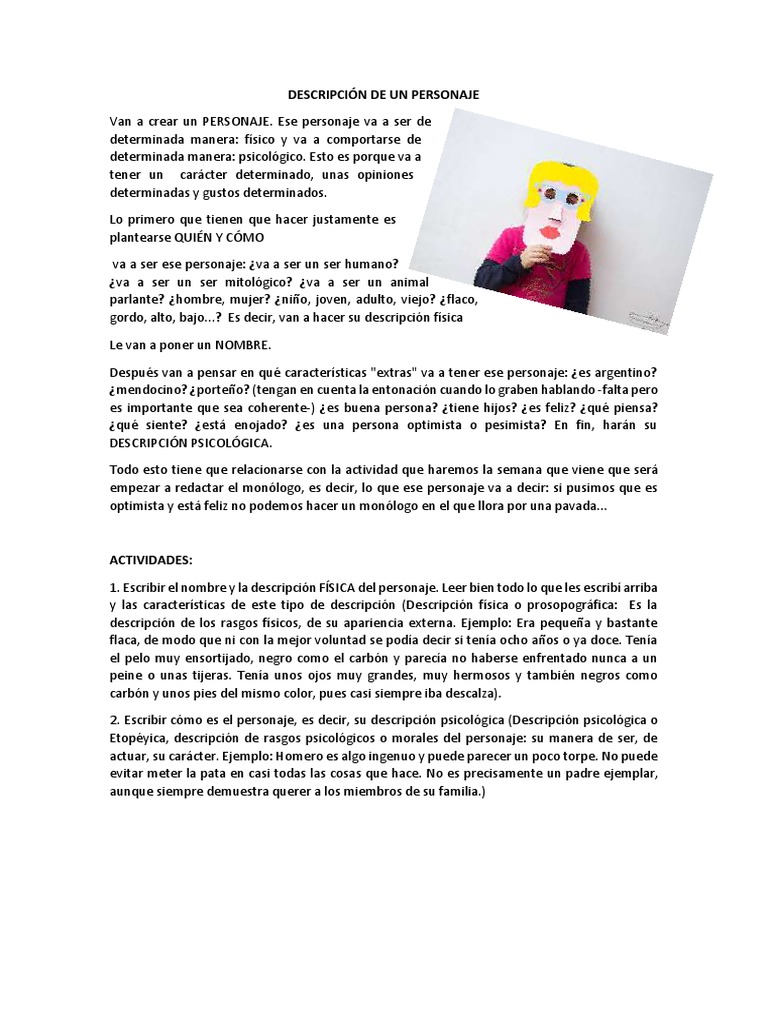 Tarea 4 - Descripción de Un Personaje | PDF