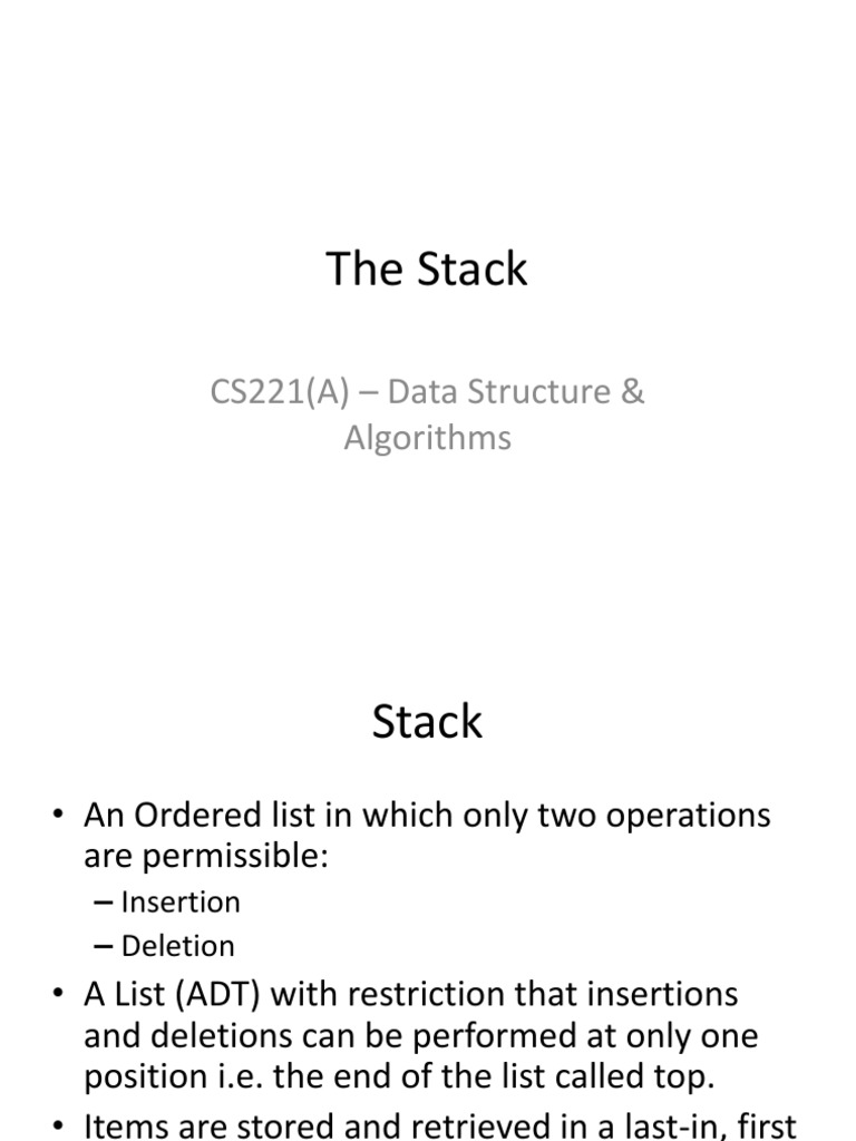 The Stack | Download Free PDF | Algorithms And Data Structures | Computer Programming