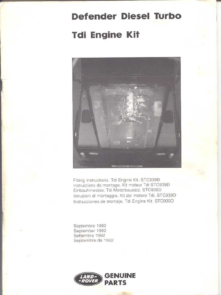 Fitting Instructions - 200 Tdi Engine Kit | PDF