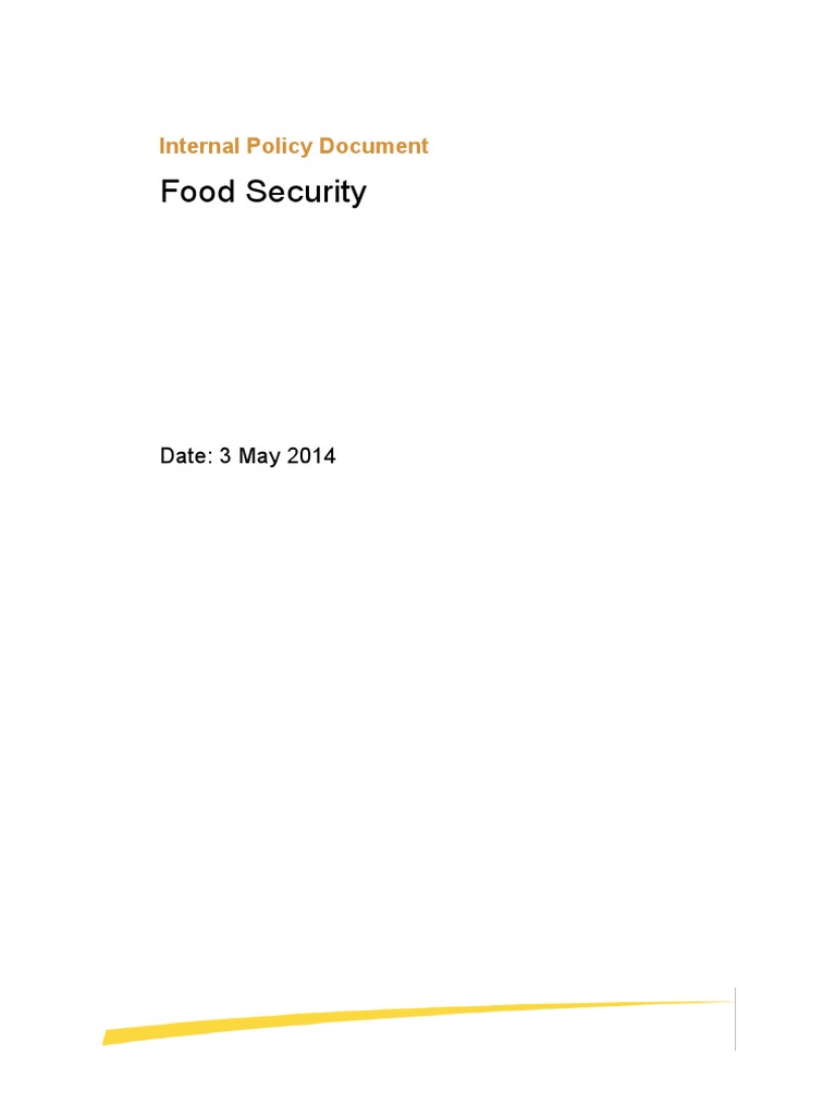 Obligatorio - Food Security Policy Document May 2014 | PDF | Food ...