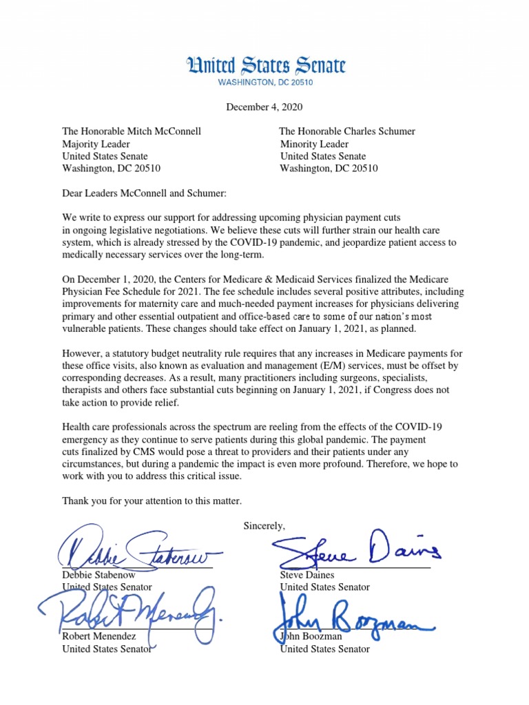 Medicare Physician Fee Schedule Letter - Signed | PDF | Medicare ...