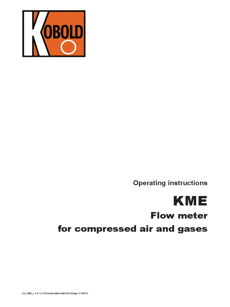 Manual Modular Compact Inline Flow Meter Kme | PDF | Flow Measurement | Usb
