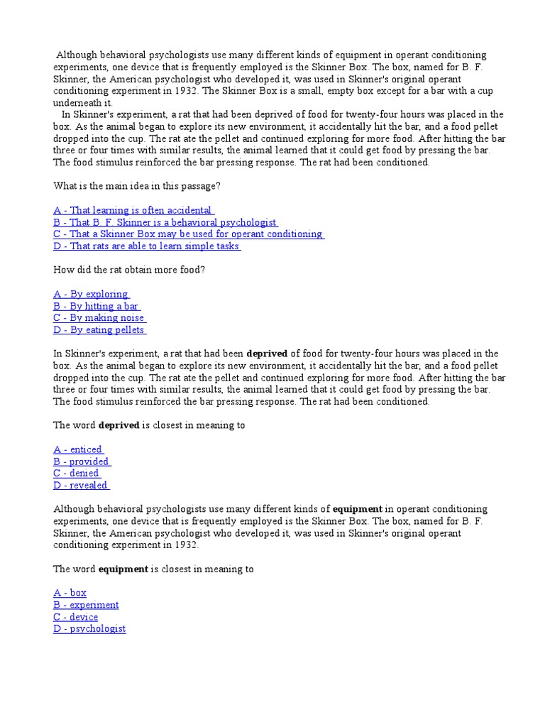 Although Behavioral Psychologists Use Many Different Kinds of Equipment ...
