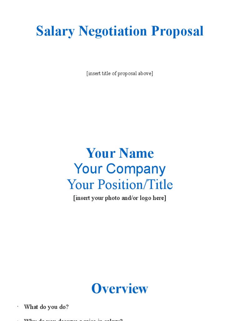 Salary Negotiation Proposal Template | PDF