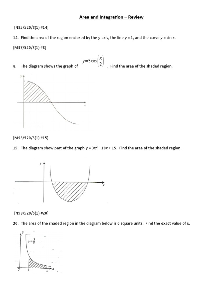 REVIEW - Area and Integration | PDF | Mathematical Analysis | Geometry