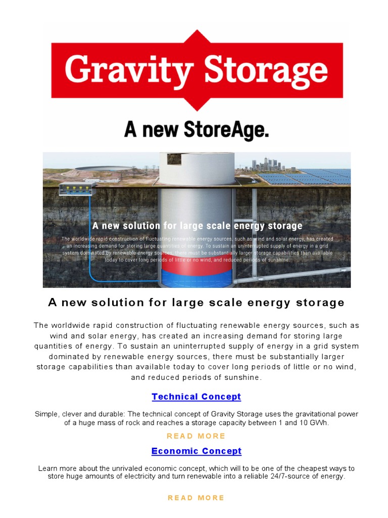 Gravity Storage for Renewable Energy | PDF | Wind Power | Renewable Energy