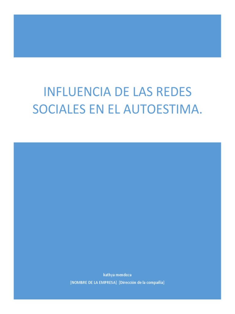 Redes Sociales y Autoestima Adolescente | PDF | Autoestima | Red social