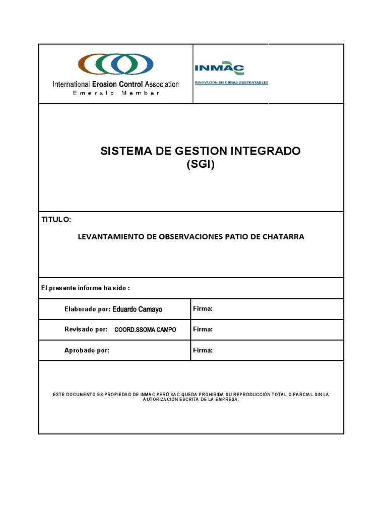 Informe Levantamiento de Observaciones | PDF