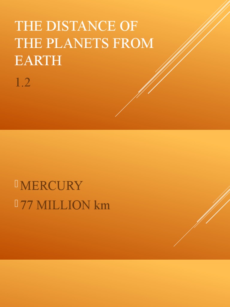 The Distance of The Planets From Earth | PDF