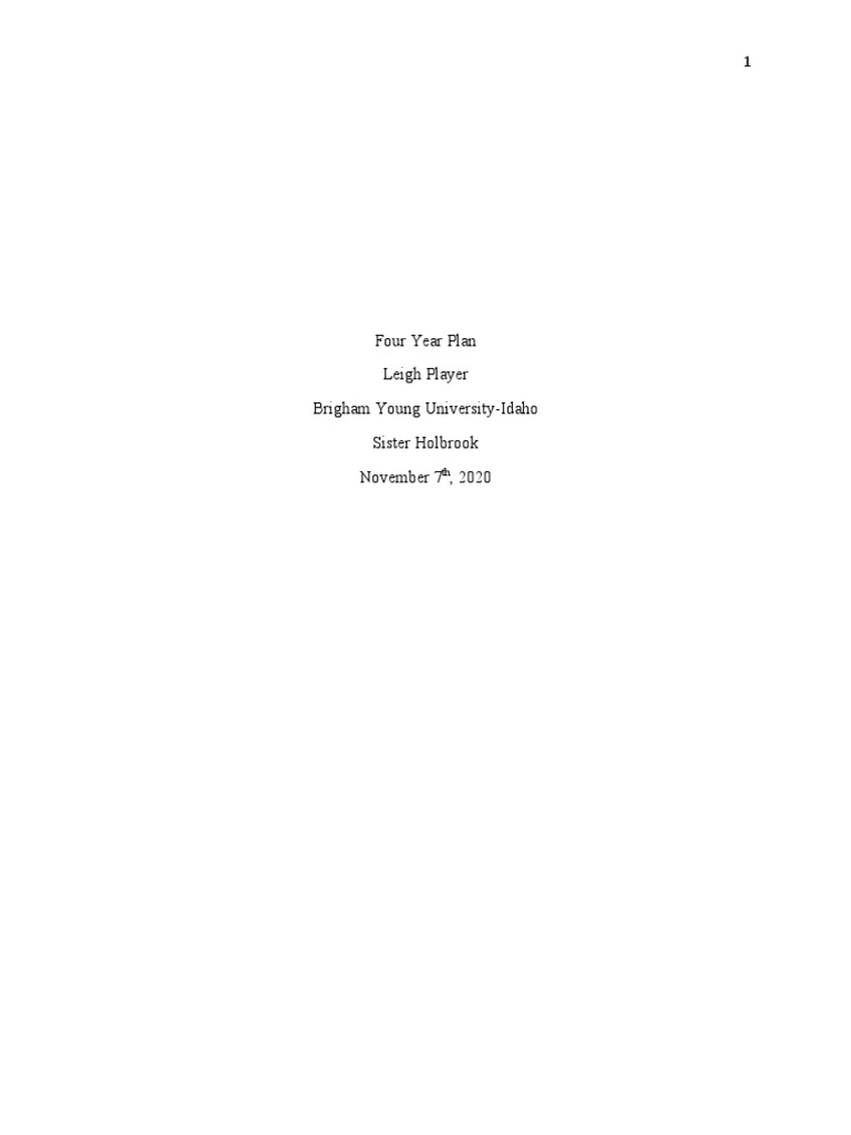 4 Year Goals-1 | PDF | Business